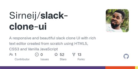 GitHub Sirneij Slack Clone Ui A Responsive And Beautiful Slack Clone UI With Rich Text Editor