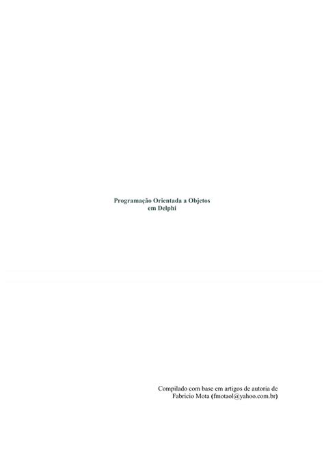 programação orientada a objetos em delphi compilado com base