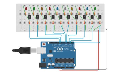 Circuit Design Control Multi Leds Alternately With Transistors On Arduino Tinkercad