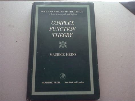 Complex Function Theory Heins Maurice 9780123379504 Books