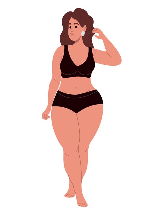 A Woman With A Plump Curvaceous Body Wearing Underwearchubby Plus