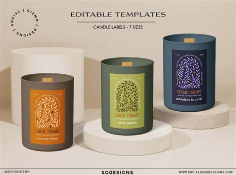 Printable Candle Labels Template Modern Candle Label Design