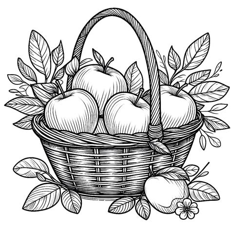 Äpfel Im Korb Zum Ausmalen Kostenlos Malvorlagen Und Ausmalbilder Zum Ausdrucken