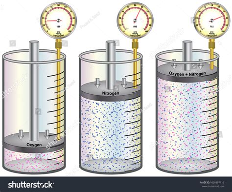Partial Total Pressure Gas Daltons Law Stock Vector Royalty Free 1628897119 Shutterstock
