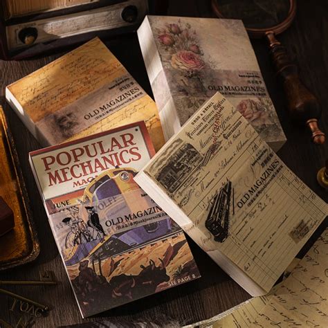 유펀 200년 된 탄창 텍스트 스크랩북 장식 재료 종이 Diy 문구 저널 종이 앨범 Digital Shop