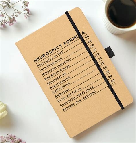 Neurospicy Formula Notebook Adhd Awareness Month Black Text Neuro Stitch