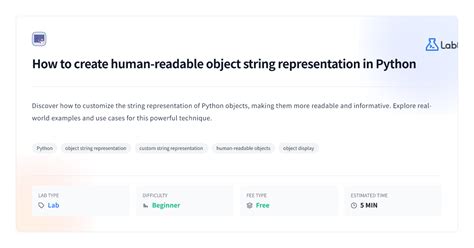how to create human readable object string representation in python labex