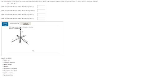Solved 7x2−y2 3z2 0 Write An Equation For The Cross Section