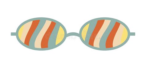 Psychedelic Sunglasses In The Style Of The 1970 Retro Groovy Graphic
