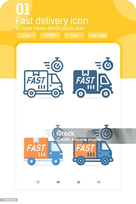 흰색 배경에 격리 된 여러 스타일빠른 배달 프리미언 아이콘 웹 사이트 모바일 앱 Ui Ux 전송 물류 및 모든 프로젝트를 위한