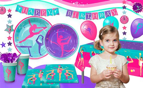 Gymnastics Party Supplies 143pcs Gymnastics Party Decorationsandtableware