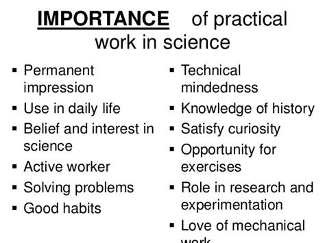 Practical Work In Science