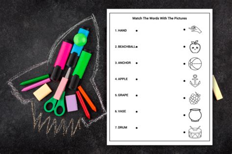 Matching Game Worksheet Vocabulary Graphic By Mof92 · Creative Fabrica