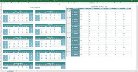 Plantilla Gratuita Del 📅 Calendario De 2021 En Excel