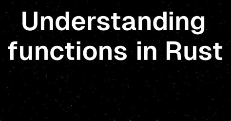 functions learn rust