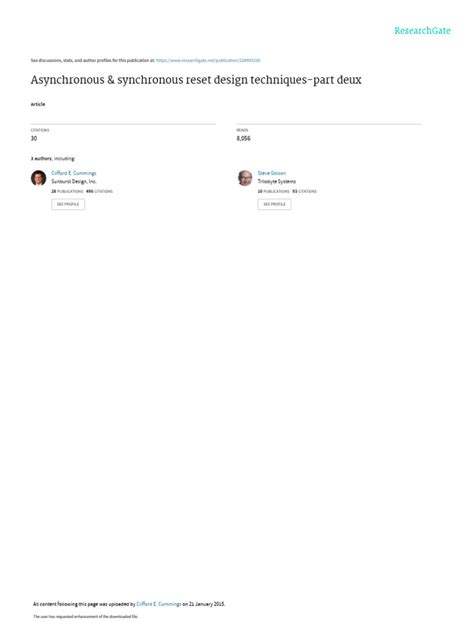 Asynchronous Synchronous Reset Design Techniques P Pdf Computer