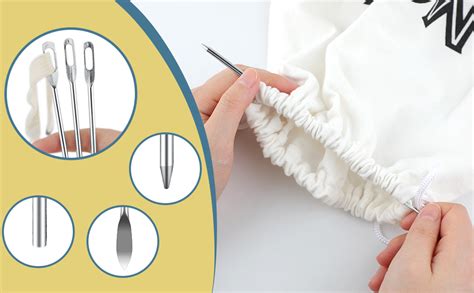 Drawstring Threader Tool Set Stainless Steel Sewing Loop Turner Hooks With Latch
