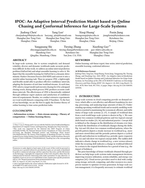 Pdf Ipoc An Adaptive Interval Prediction Model Based On Online Chasing And Conformal