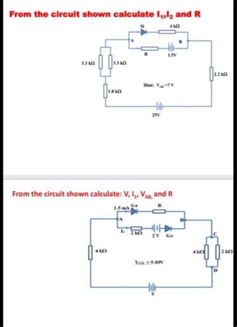 Solved From The Circuit Shown Calculate I1i2 And R From The