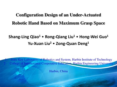 Pdf Configuration Design Of An Under Actuated Robotic Hand Based On