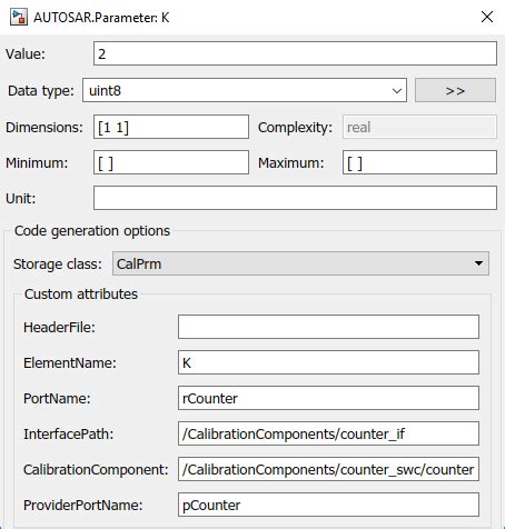 Configure AUTOSAR Calibration Component