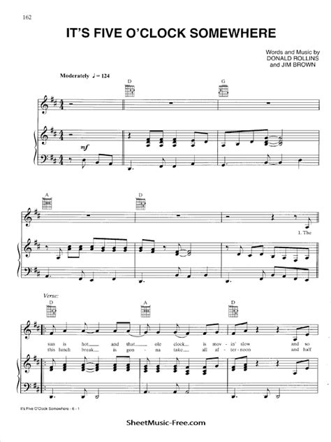 It S Five O Clock Somewhere Sheet Music Alan Jackson SHEETMUSIC