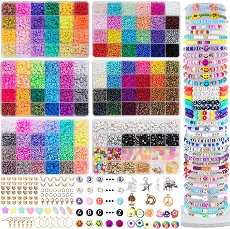 Tiny Fun 6 Boxes 16800pcs 72 Colors Clay And 48 Colors Glass