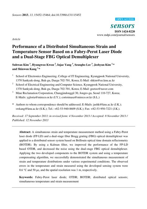 Pdf Performance Of A Distributed Simultaneous Strain And Temperature