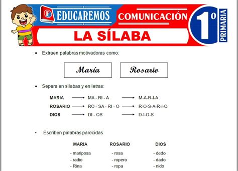 La S Laba Para Primero De Primaria Fichas Gratis