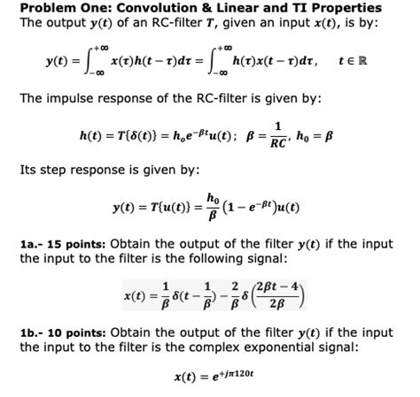 Solved Problem One Convolution Linear And TI Properties Chegg