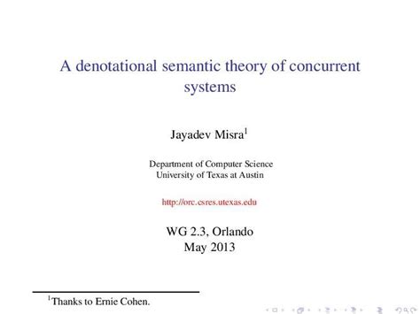 Pdf A Denotational Semantic Theory Of Concurrent Systems Dokumentips