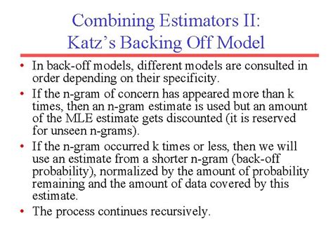 Statistical NLP Lecture Statistical Inference Ngram Models