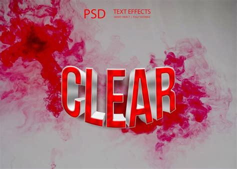 Premium Psd Psd Clear Text Style Effect 3d