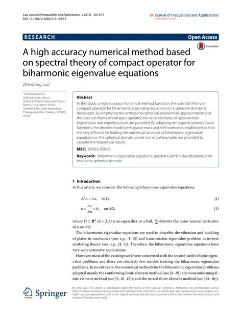 pdf a high accuracy numerical method based on spectral theory of