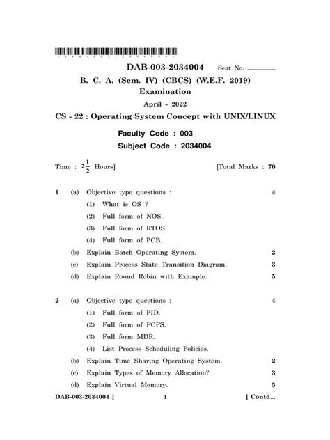 bca sem 4 mbp 2019 april 2022 cs 22 operating sys concepts with unix