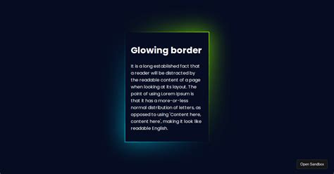 Css Glowing Gradient Border Effects Codesandbox