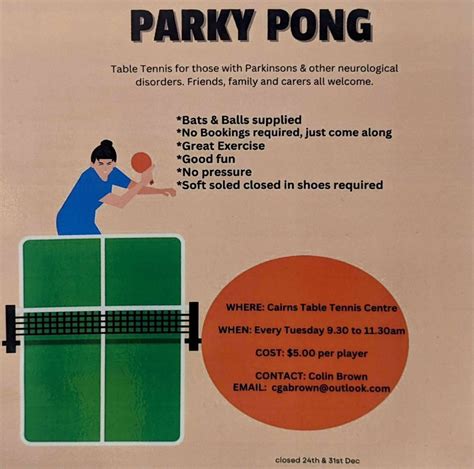 Ping Pong Parkinson Ppp Table Tennis Table Tennis Cairns 17 June 2025 Allevents