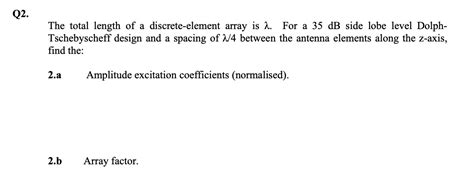 The total length of a discrete element array is λ Chegg com