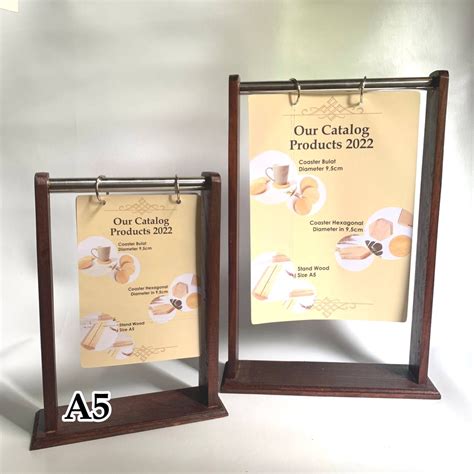 Stand Menu Stainless Ukuran A5 Menu Stand Nomor Meja Stand Display