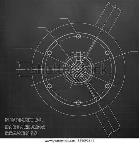 Mechanical Engineering Drawings Engineering Black Grid Stock Vector Royalty Free 564593644