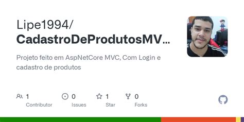 github lipe1994 cadastrodeprodutosmvc projeto feito em aspnetcore