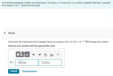 Solved A Horizontal Rectangular Surface Has Dimensions Chegg