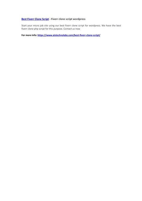 Ppt Best Fiverr Clone Script Fiverr Clone Script Wordpress