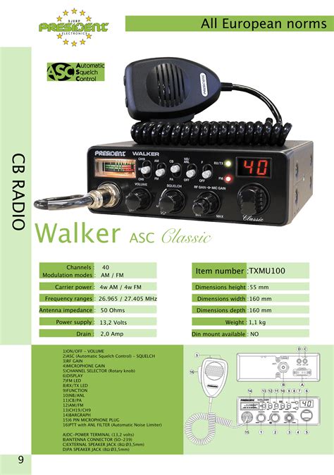 President Walker Classic Am Fm 4w