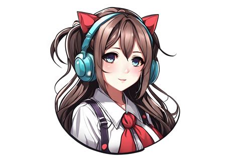 Anime Girl Mascot Logo Graphic By Mimishop · Creative Fabrica