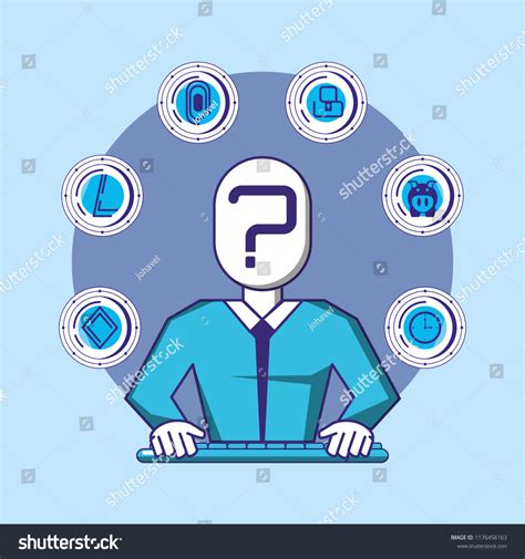 Man Using Keyboard Fintech Concept Stock Vector Royalty Free