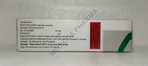 Spectra 25mg Capsules For Treatment Of Insomnia Composition Doxepin