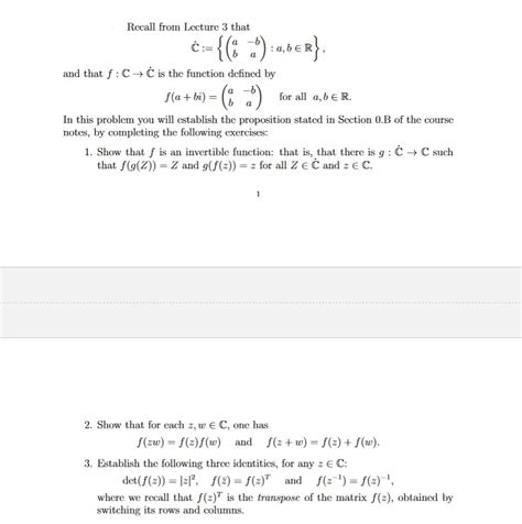 Solved Recall From Lecture That C Abba A BR And Chegg
