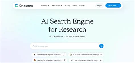 Consensus Ai Powered Academic Search Engine