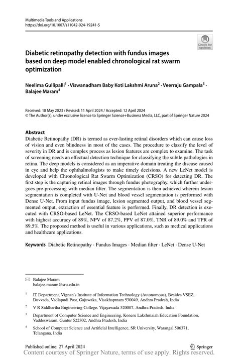 Diabetic Retinopathy Detection With Fundus Images Based On Deep Model Enabled Chronological Rat